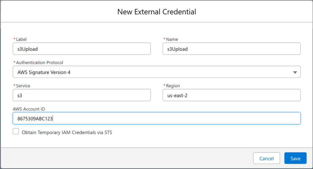 Configure Aws With Named Credentials S Docs Knowledge Base