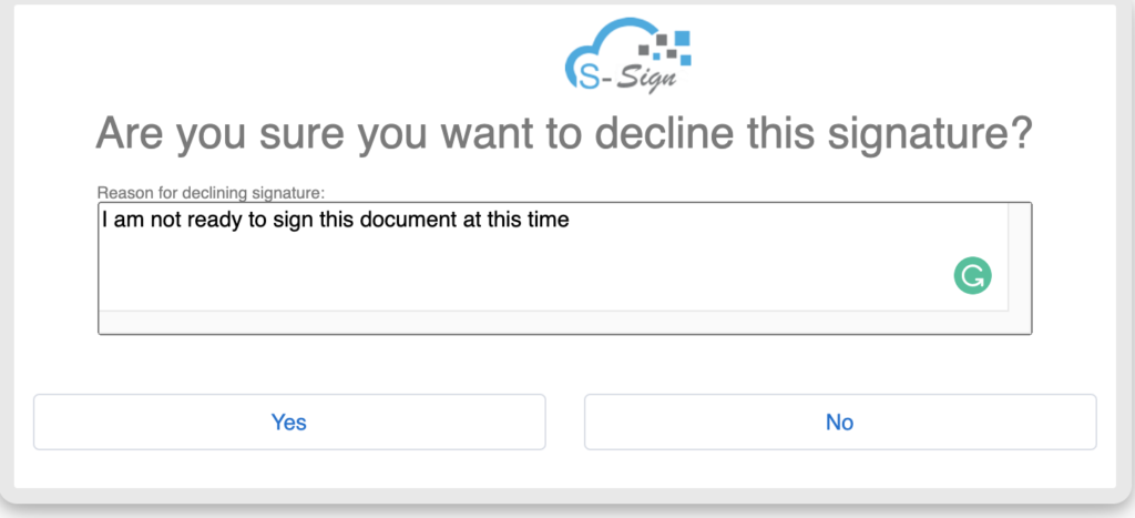 Declined E-Signature Requests – S-Docs Knowledge Base