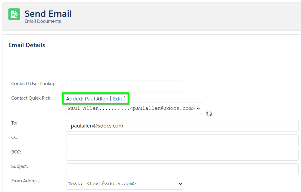 Selecting Email Recipients – S-Docs Knowledge Base