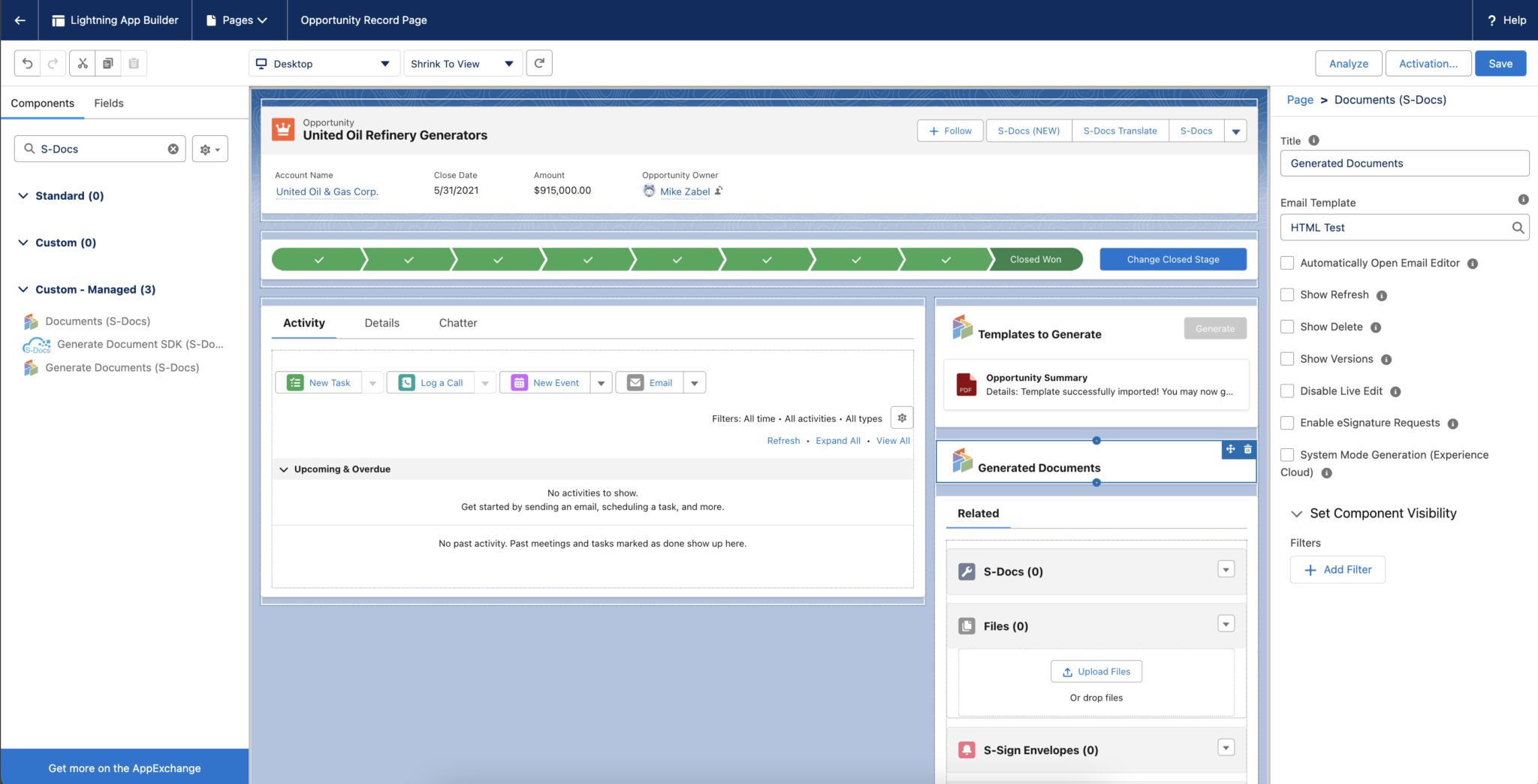 Configure The S Docs Lwc For Listing Generated Documents S Docs Knowledge Base
