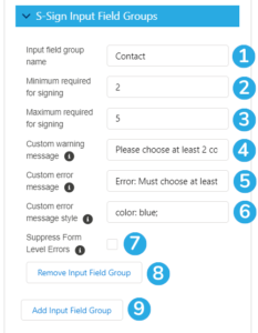 Input Field Groups – S-Docs Knowledge Base