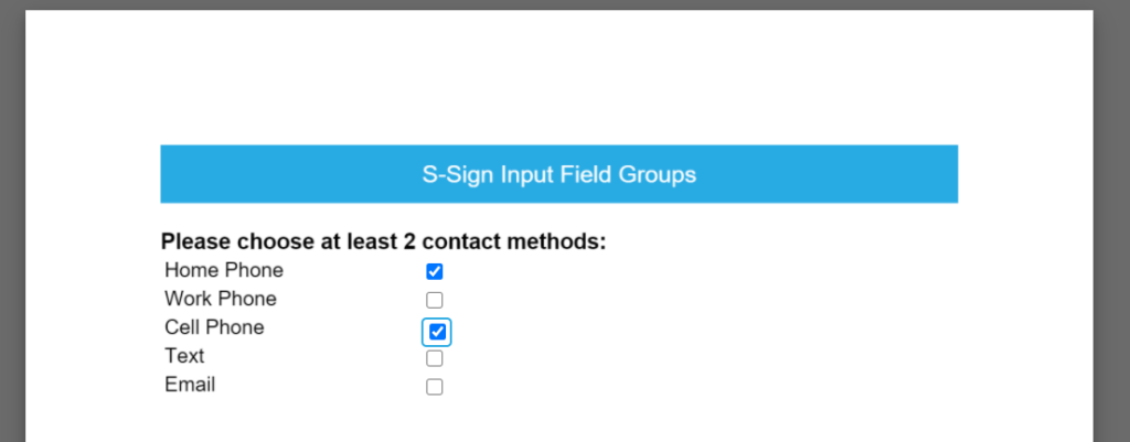 Input Field Groups – S-Docs Knowledge Base