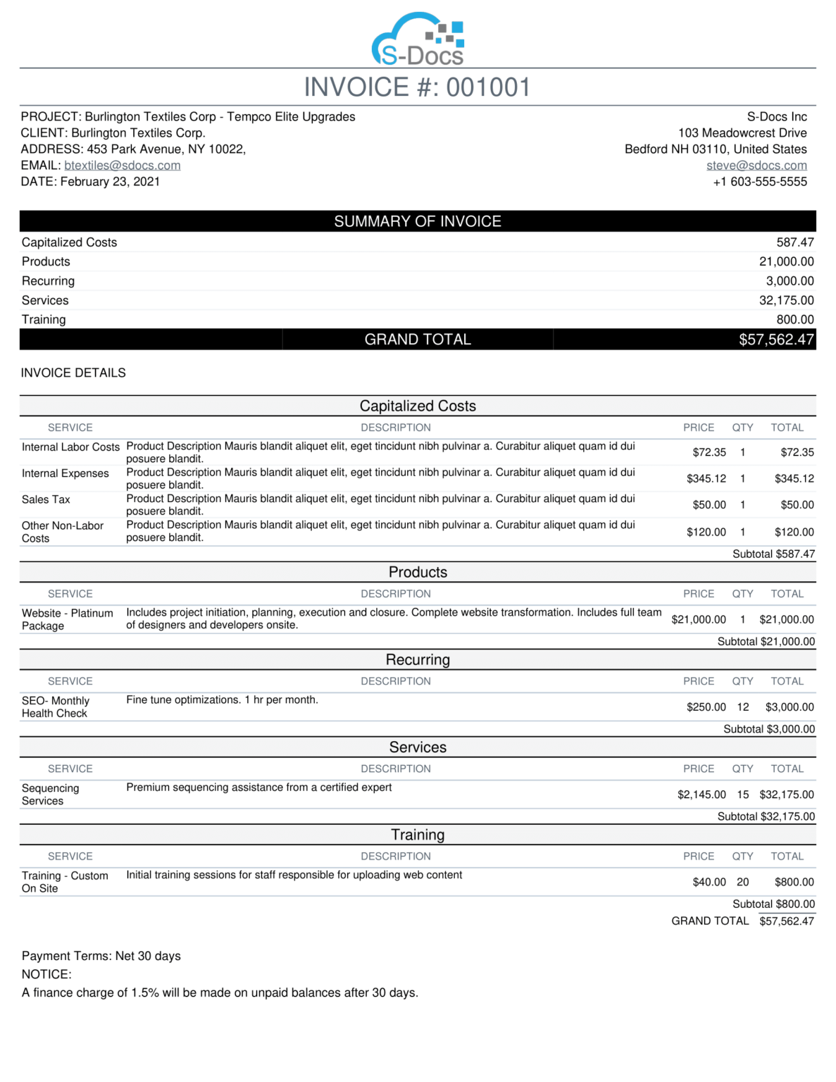 Invoice – Group Product Family Template: S-Docs – S-Docs Knowledge Base