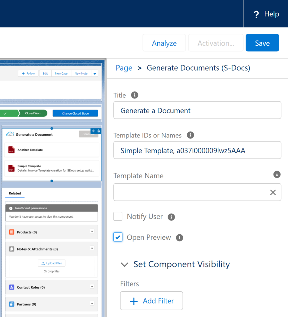 Configure the S-Docs LWC for Document Generation – S-Docs Knowledge Base