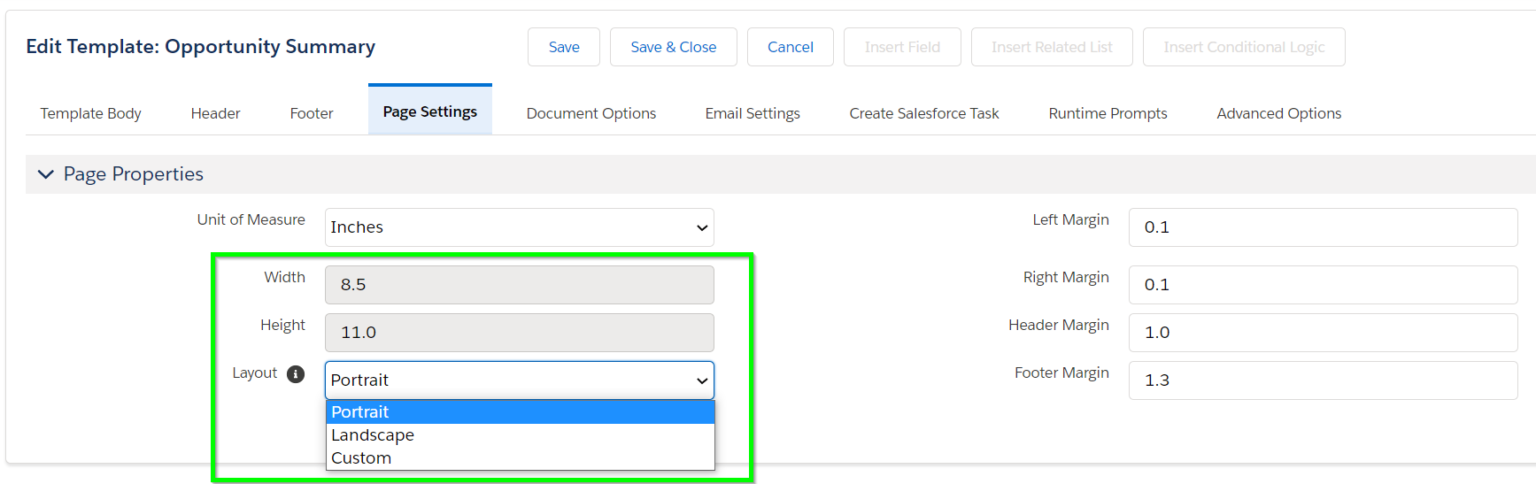 Change Page Size and Orientation – S-Docs Knowledge Base