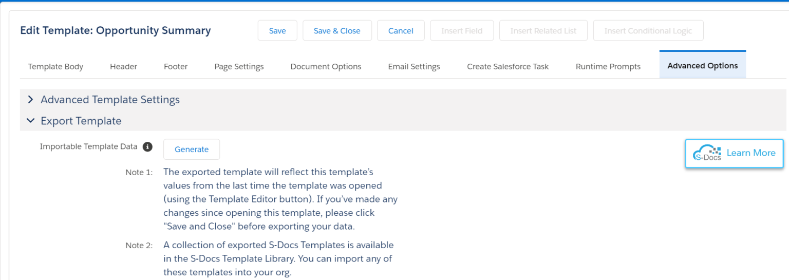 Overview The S Docs Template Editor S Docs Knowledge Base