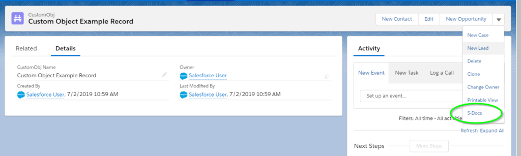 Configure S-Docs With Custom Objects – Salesforce Lightning – S-Docs Knowledge Base