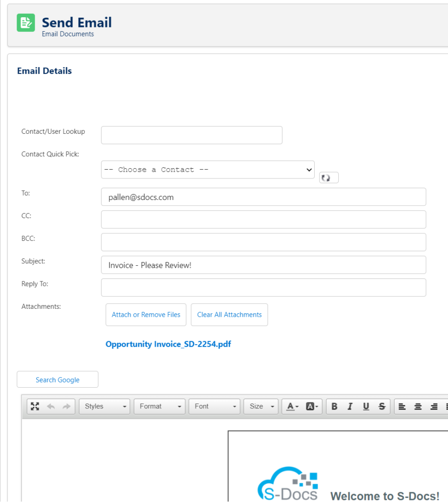 Create S-Docs Email Templates – S-Docs Knowledge Base